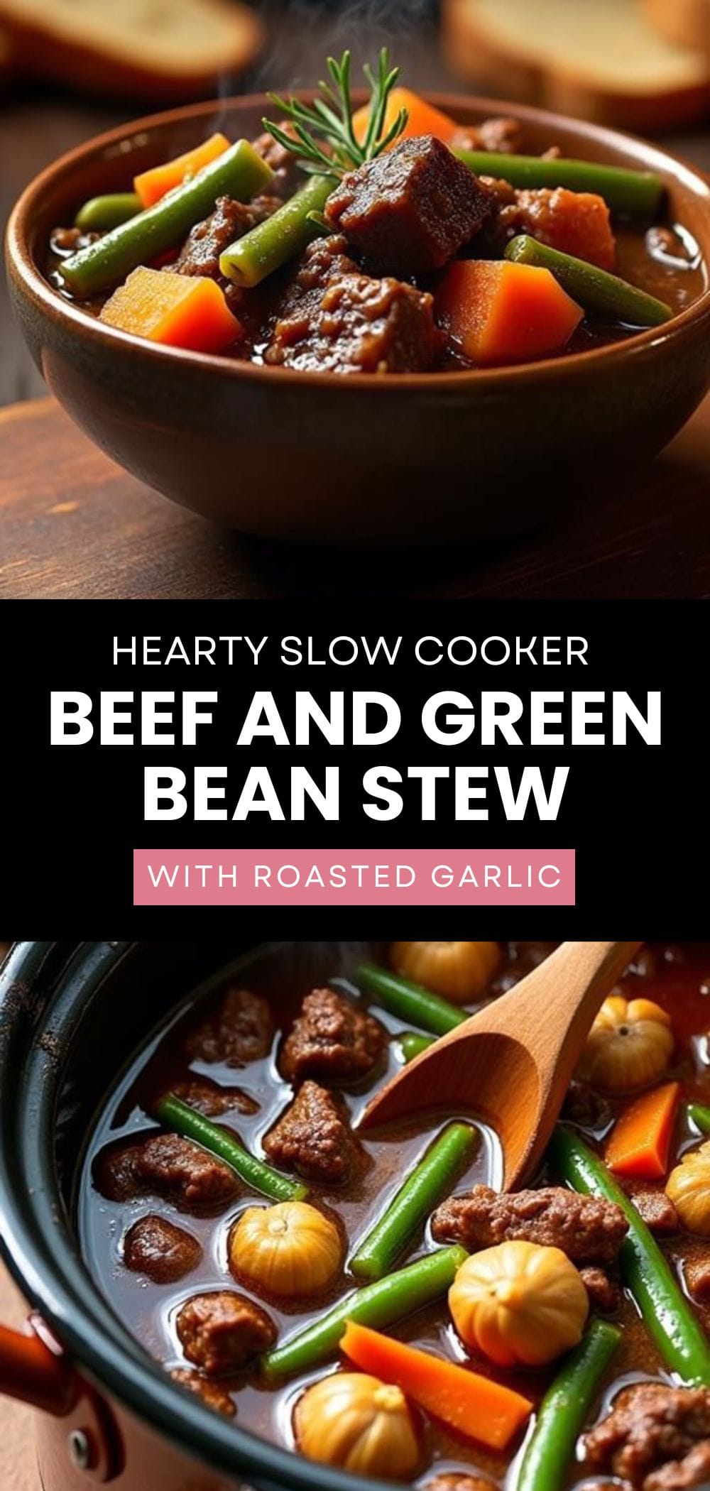 Hearty Slow Cooker Beef and Green Bean Stew With Roasted Garlic ...