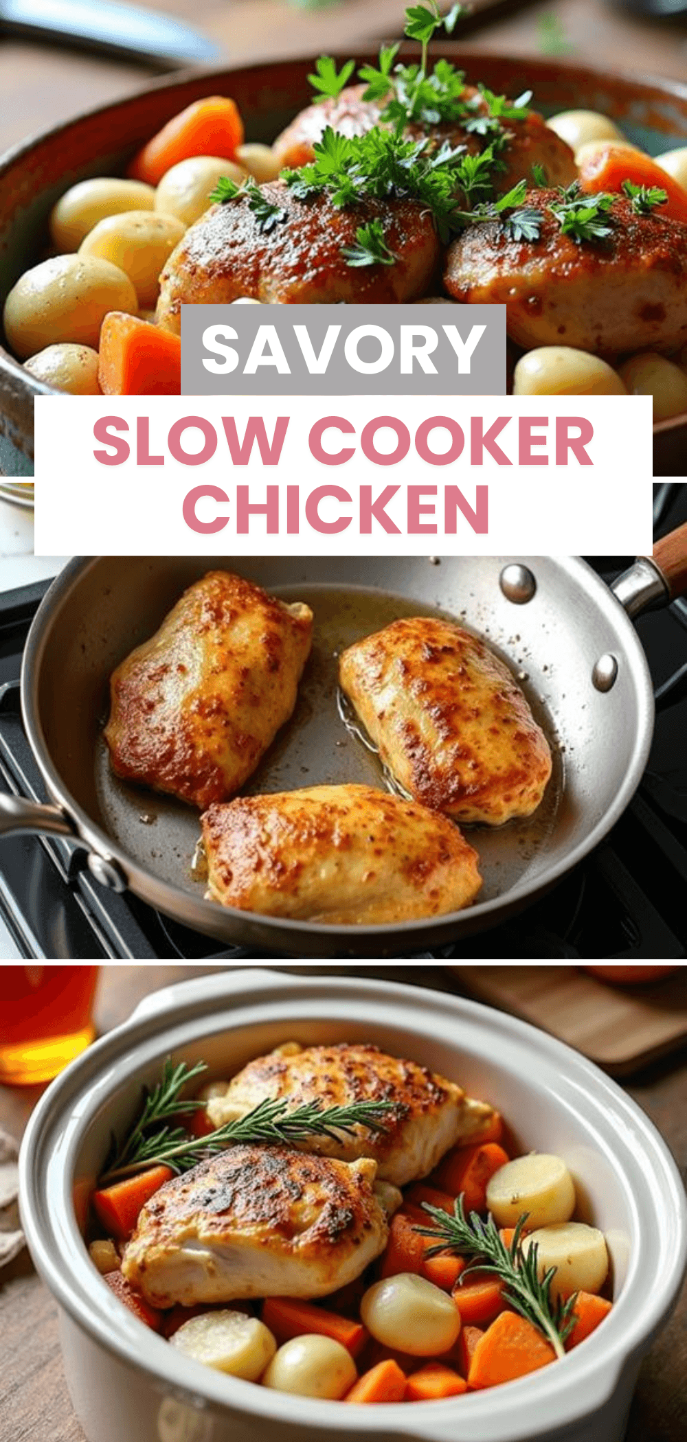 Savory Slow Cooker Chicken With Root Vegetables and Fresh Herbs ...