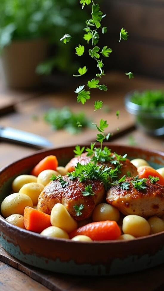 Savory Slow Cooker Chicken With Root Vegetables and Fresh Herbs ...